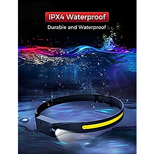 Rechargeable Headlamp【2 Pack】, Rechargeable Head Lamp LED Super Bright HeadLamps for Adults 230° Wide Beam Camping Head Light for Head USB Charging for Camping Accessories, Hardhat Light, Repairing