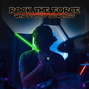 Lightsaber Drum Sticks Light Up Drum Sticks For Adults Lighted LED Rechargeable 15 Color Changing Star Wars Glow Drumming Drumsticks Glowing Drummer Plastic Drum Stick Anime Gift Set ２Sticks Per Pack