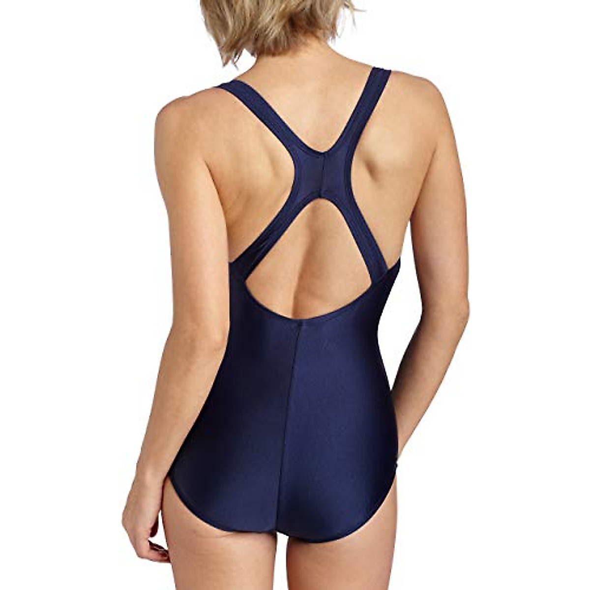 Speedo Women's Swimsuit One Piece PowerFlex Ultraback Solid Speedo Navy, 12