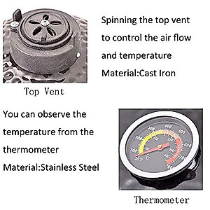 RJMOLU Outdoor BBQ Grill 13" Ceramic Egg Shaped Smoker Barbecue Stove Ceramic Barbecue for Picnic Garden Terrace Camping Travel