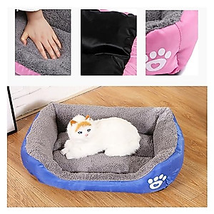 ITOMEN Pet Bed Large Pet Cat Dog Bed Square Plush Kennel Cat Mat Mattress Pet Cushion Medium Large Dogs Pet Comfort (Color : 2, Size : L)