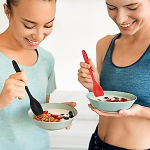 KALIONE 4 Packs Silicone Mixing Spoon, Multicolor Cooking Spoons, Heat Resistant Basting Spoons, Silicone Utensil spoons for Cooking, Nonstick Stirring Cooking Spoons Tools Set for Kitchen Cooking