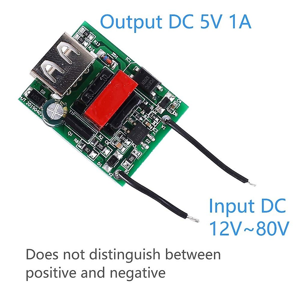 Buck Converter, DC Step Down Module Isolated Power Supply Volt Reducer 12V 24V 36V 48V 72V to 5V 1A Transformer Module Board with USB Port