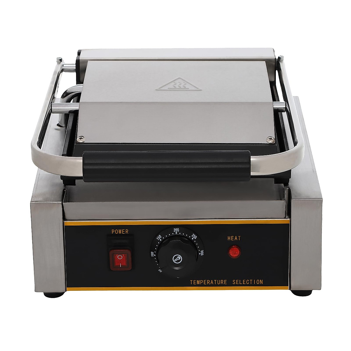 Commercial Sandwich Panini Press Grill,110V 1800W Up Grooved and Down Flat Plates Electric Sandwich Maker, Panini Press Machine for Hamburgers Steaks Bacons