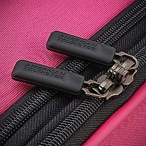 American Tourister 4 Kix Expandable Softside Luggage with Spinner Wheels, Pink, Checked-Medium 25-Inch