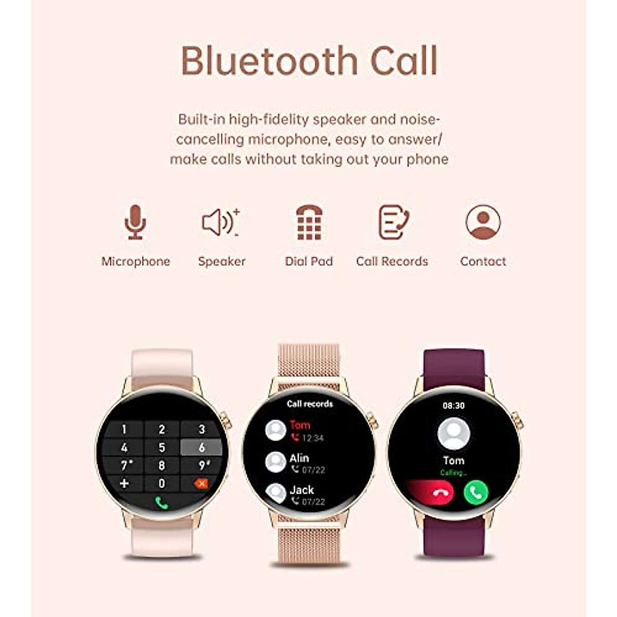 Iaret Smart Watch for Women, Dial Answer Calls Smartwatch for Android iOS Phones Waterproof Activity Fitness Tracker with 1.32" Full Touch Screen 20 Sports Modes Pedometer Heart Rate Sleep Monitor