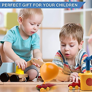 Balloon Launcher car Toy Set - Balloon Racers Toy with Pump, Balloon Powered, with Rocket Launch kit and Extra Balloons (Yellow Duck)