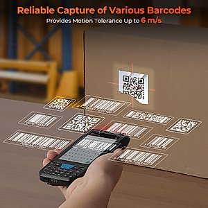 MUNBYN Android 13 PDA, 2024 Android Barcode Scanner 035Pro, 4GB+64GB Barcode Scanner with Keypad, Equip with Honeywell N6703 1D 2D QR Code Scanner, IP66 Inventory Scanner with Software for Warehouse