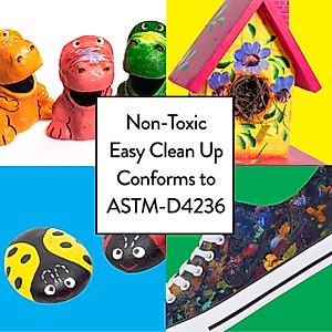 RoseArt Acrylic Paint 6 Color Set 64 oz. - Bulk Pack for School Supply Rooms and In Class For Teachers