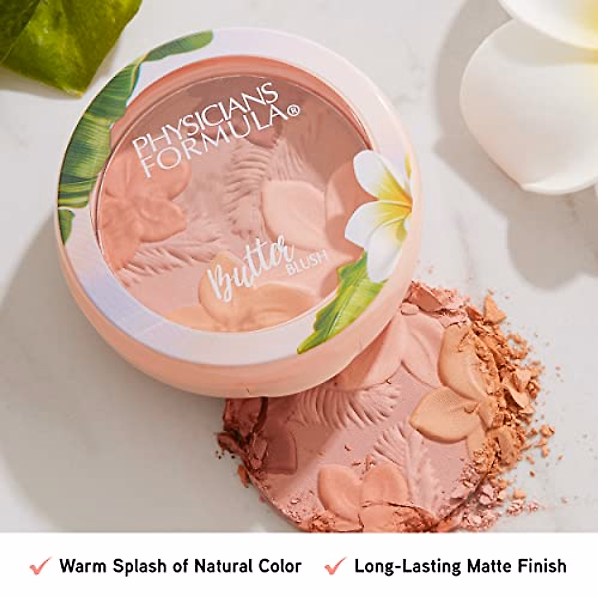 Physicians Formula Matte Monoi Butter Blush Makeup Powder, Mauvy Mattes, Dermatologist Tested