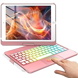 Keyboard Case for iPad 10.2 - iPad Keyboard 9th Generation & 8th & 7th Gen - Touch Keyboard - 360° Rotatable Protective Cover with Apple Pencil Holder - Backlight Wireless Keyboard - iPad 9 Keyboard