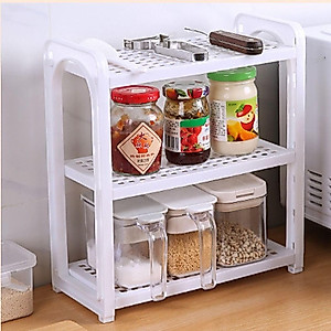 1PCS Three-Layer Storage Rack,Multifunctional Storage Rack Hollow Shelf Rack Adjustable Sundries Organizer for Kitchen Office(Pink)