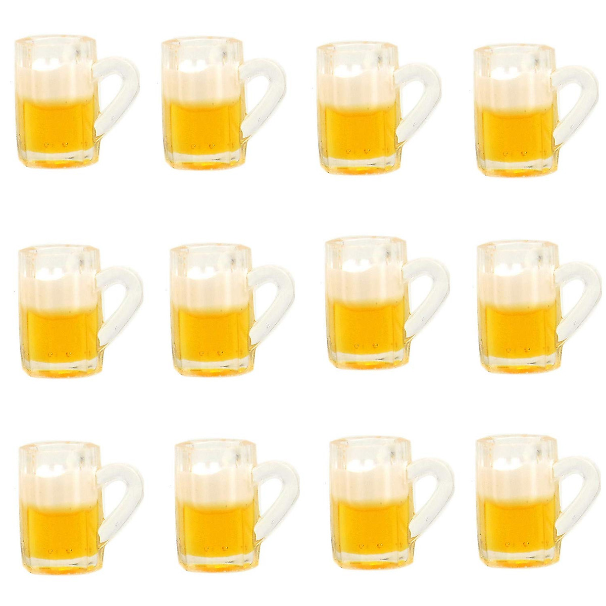 Xinhongo 12Pcs Beer Cup Dollhouse Mugs Miniature Cups Dollhouse Mug Model for Miniature Dollhouse Accessories with Realistic Looking Beer