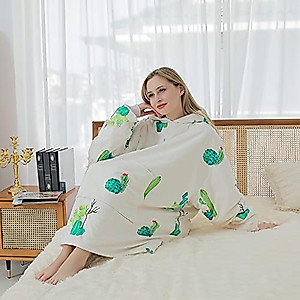 Skagit Premium Wearable Blanket Sweatshirt for Adult, Oversized Hoodie Blanket for Women & Men, Super Warm and Cozy Big Blanket Hoodie, Thick Flannel Blanket with Sleeves and Giant Pocket