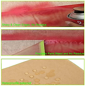 Pre-Taped Masking Paper-24 inch x 50 feet Tape and Drape Painters Paper,Automotive Paint Masking Paper,Masking Paper for Painting Cars and Auto Body,Floor Protection,Wall Covering (2, 24inchx50feet)