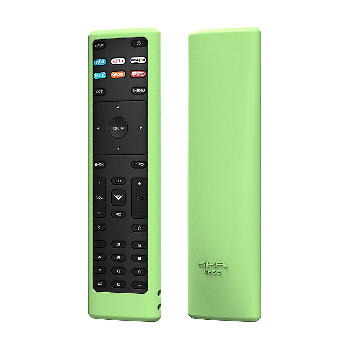 SIKAI Remote Case Compatible with Vizio XRT136 Smart TV Remote Skin-Friendly Shockproof Silicone Cover for Vizio XRT136 Remote Washable Anti-Lost with Remote Loop (Glow in Dark Green)