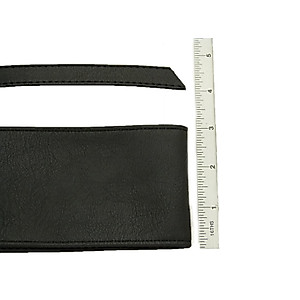 Fashion 21 Women's Wide Lace, Faux Leather Self Tie Wrap Obi Waist Belt (2 Style) (Black)