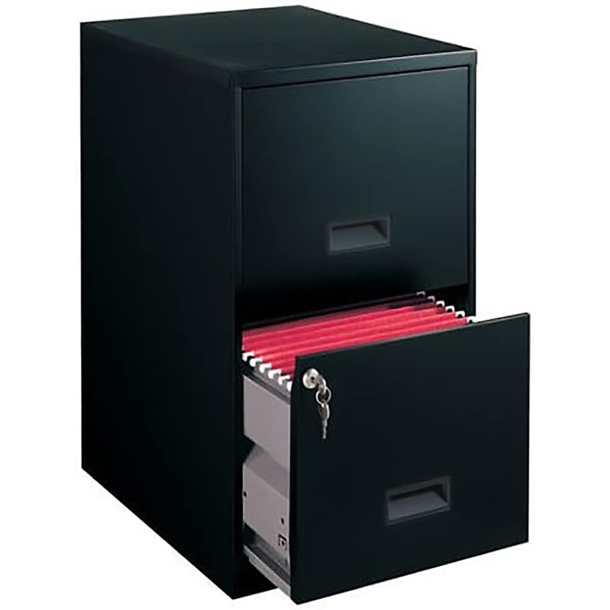 Filing Cabinet Size 18" Deep 2 Drawer Metal Steel Organization File Cabinet with Lock, Black