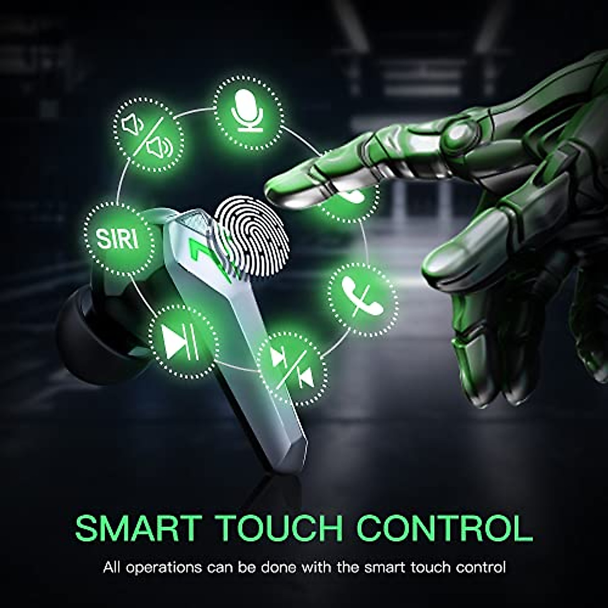 Tumwove Gaming Earbuds Wireless Earbuds Bluetooth Earbuds with Ultra Low Latency Gaming Headphones with Bluetooth 5.0 Dual Music/Game Modes & LED Light in-Ear Headset Auto Pairing