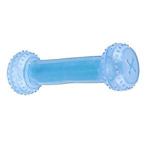 COSMICROWAVE Teether Cooling Chew Toy Teething Toy Freezable Dog Toys Dog Cooling Toys, Cooling Pet Teether Stick for Small Medium Dogs Fetch Food Relieve Dental Discomfort (Barbell Type)