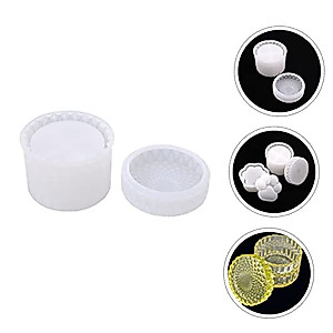Beavorty 2 Pcs Jar Silicone Mold Small Containers Silicone Planter Mold Tray Mold Containers with Lids Trinket Tray Resin Candy Jar Molds Silicone DIY Mold Cosmetics Container Making Tool