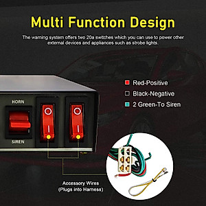 Police Siren Speaker - DC 12V 200w Car PA System kit with emergency siren horn Speaker loud 9 sound Wired Handheld Microphone Loudspeaker Emergency Siren Electronic For vehicles Truck UTV ATV