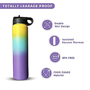 ILSM Hydro Double Wall Vacuum Flask Stainless Steel Insulated Water Bottle (18, multicolored) Multicolor