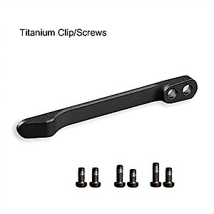 CIVIVI Titanium Pocket Clip with 6PCS Titanium screws T001D (Black)