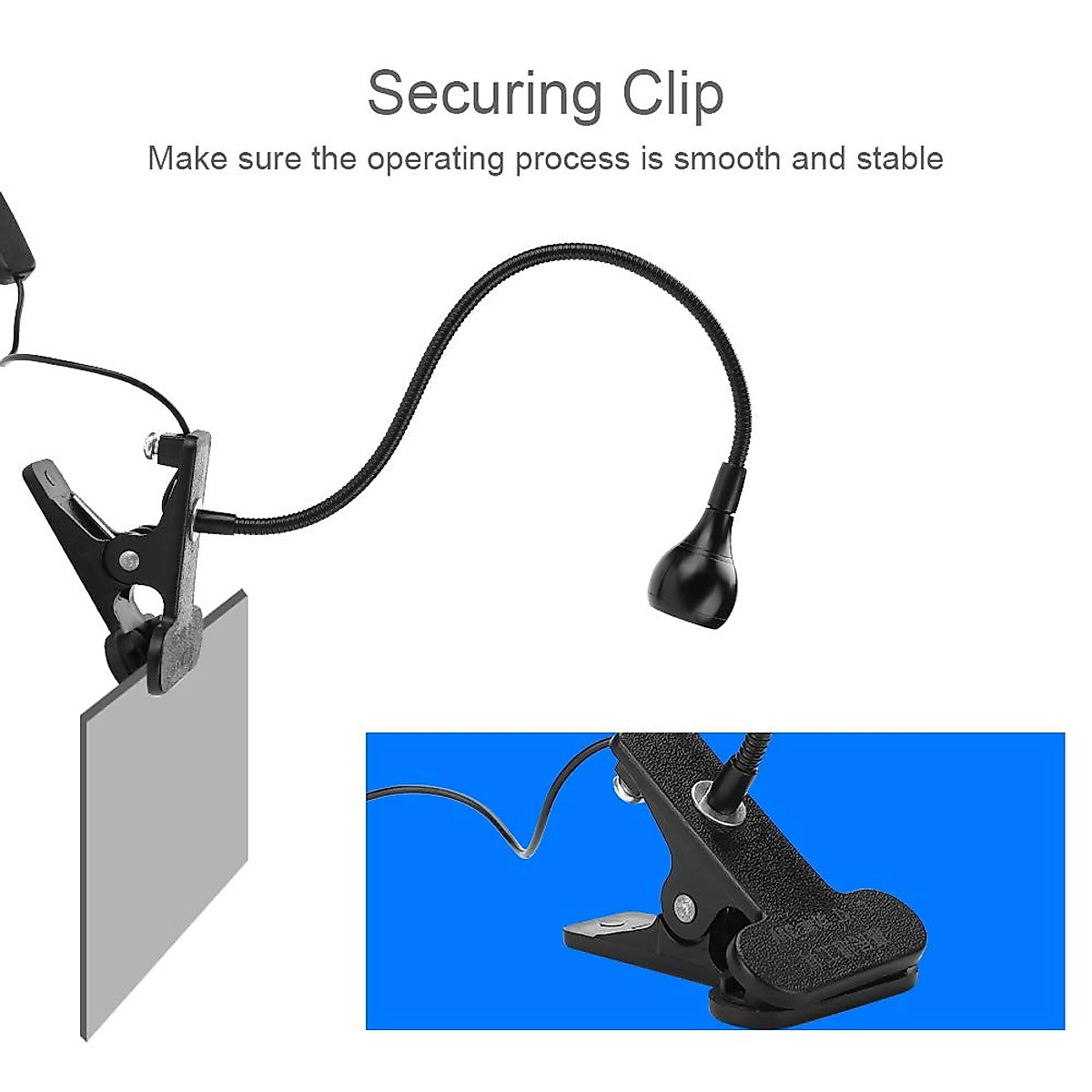 Zopsc USB 3W LED Phone Glue Curing Lamp,Portable Clamp Flexible 360 ° Desk Lamps,395 Wavelength,Plug and Play,for Repairing Phones,Fluorescent Agent Detection,Fluorescent Banknote