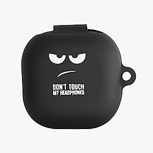 kwmobile Silicone Case Compatible with Samsung Galaxy Buds 2 Pro/Buds 2 / Buds Live - Case Soft Cover - Don't Touch My Headphones White/Black/Black