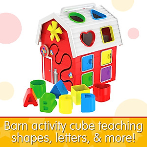 The Learning Journey - Early Learning - Farm Activity Cube - Shape Sorter for Toddlers Ages 12 Months and Up - Award Winning Toys