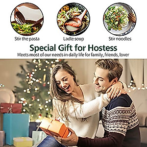 Salad Servers, Wood Salad Tongs, 10.2in Salad Spoon and Fork Set, Long Handle Salad Server Set for Mixing, Tossing and Cooking (Salad Spoon and Fork Set)