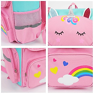 Travel Backpack for Kids Toddler Backpack School Unicorn Backpack for Girls Backpack Elementary School Bag Kids Backpacks for Girls Hiking Pink Backpack Cute Bookbag for Girls