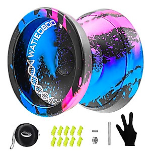 WATIEOBOO yoyo Professional Responsive Yoyo Bearing for Kids 8-12 Beginner Unresponsive Yo yo Bearing for Fingerspin yoyos Tricks with Yoyo Accessories-Dark Blue Pink
