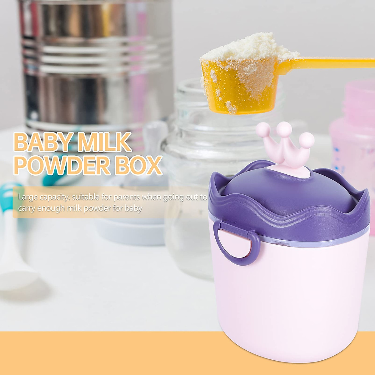 Kisangel Baby Formula Dispenser 1pc Travel Formula Containers with Non-spill Portable Milk Powder Storage for Home Travel Food Storage Sealed