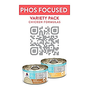 Weruva Wx Phos Focused, Chicken Formulas Variety Pack, 3oz Can (Pack of 12)