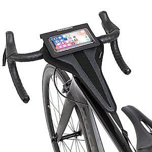ROCKBROS Bike Sweat Guard Bicycle Trainer Sweat Net with Phone Pouch Bike Sweat Catcher Net Sweat Protector for Indoor Cycling Training Compatible with iPhone 12 11 Phones below 6.2’’