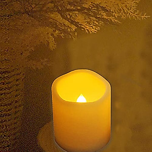 3"x3"Waterproof Battery Operated LED Pillar Candle Outdoor Flameless Flickering Light with Timer for Valentine's Day Birthday Party Wedding Decoration Patio Garden Home Decor Christmas Thanksgiving