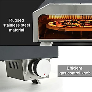 Li Zhen Outdoor Pizza Oven,14in Propane Gas Fired Rotating Pizza Ovens,Portable Gas Pizza Maker with Pizza Stone(14in),Automatic Spinning Pizza Grill,Great for Outdoor,Party,Garden,Family Gather