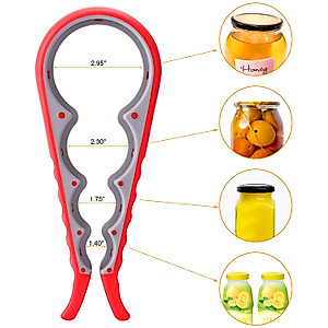 Asenky Jar Opener, 5 in 1 Multi Function Non-Slip Can Opener Bottle Openers Kit with Silicone Handle Easy to Use for Children Arthritis Elderly and Women