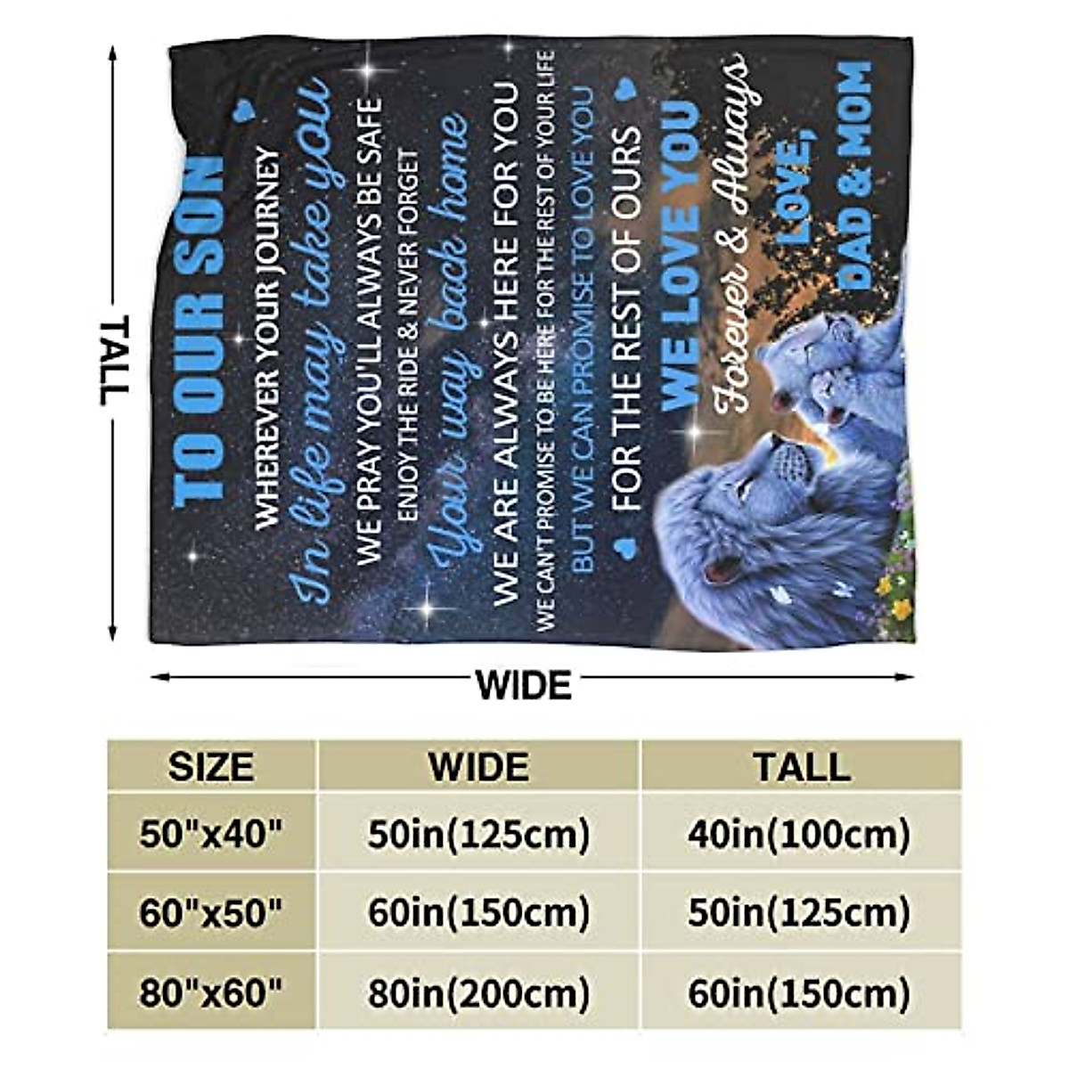 to My Son Blanket from Dad and Mom Lion Ultra Soft Flannel Throw Blankets for Couch Bedroom Sofa Warm Blanket Positive Encourage and Love Birthday Gifts 50x60 Inch