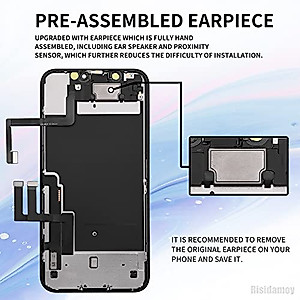 for iPhone 11 Screen Replacement 6.1” with Ear Speaker and Sensor Kit Full Assembly, 3D Touch LCD Display Digitizer Fix Tools with Magnetic Screw Mat Front Earpiece Repair HD Glass A2111, A2223, A2221
