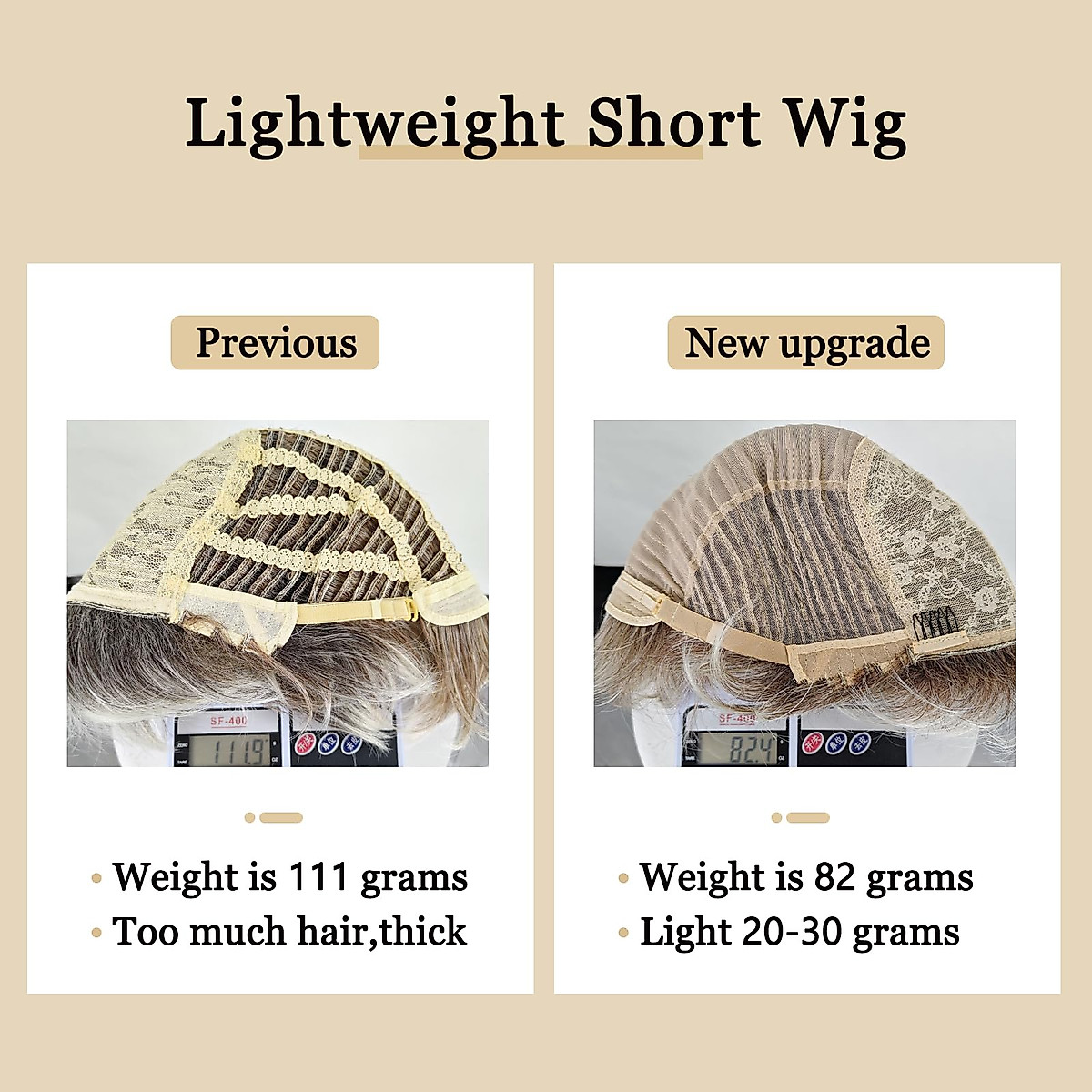 TISHINING Layered Short Blonde Pixie Wigs for White Women Dark Brown Ombre Blonde Pixie Cut Wig with Bangs Synthetic Natural Looking Daily Party Wig