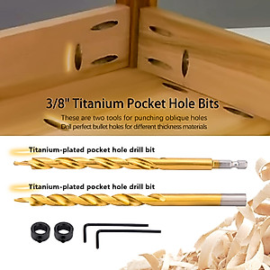 GDDGHS Pocket Hole Jig Kit Woodworking, Pocket Screw Jig with Drill Bits, Drill Jig for Angled Holes, Pocket Jig Hole Kit, Dowel Jig Kit Woodworking Tools