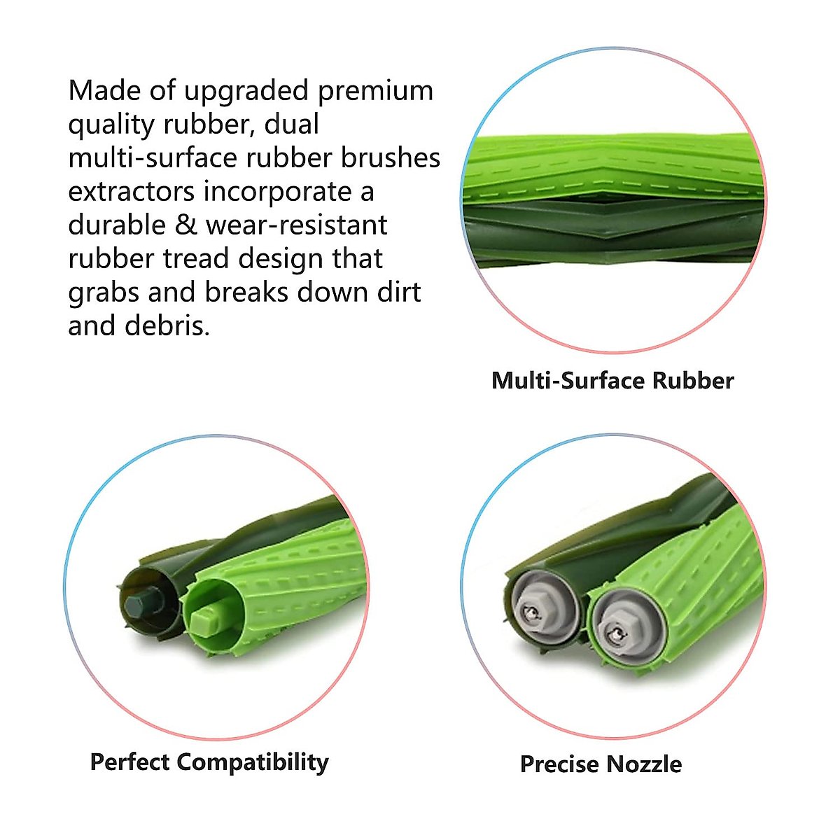 YOKYON 24PK Replacement Parts Kit for iRobot Roomba i7 i7+ i1 i3 i4 i5 i6 i8 J5 J6 J7 J9 Plus E5 E6 Vacuum, Rubber Brushes & High-Efficiency HEPA Filters & Edge-Sweeping Side Brushes