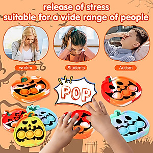 Halloween Party Favors for Kids,24 PCS Halloween Pumpkin Pop Fidget its Toys Keychain,Halloween Toys Treats for Kids,Halloween Goodie Bag Stuffers,Halloween Classroom Prizes