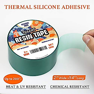 TSSART Resin Tape for Epoxy Resin Molding - Thermal Silicone Adhesive Tape, Oxidation and High Temperature Resistance Easy Peeling, Epoxy Release Tape for River Tables - 2 inch Wide 54FT Long