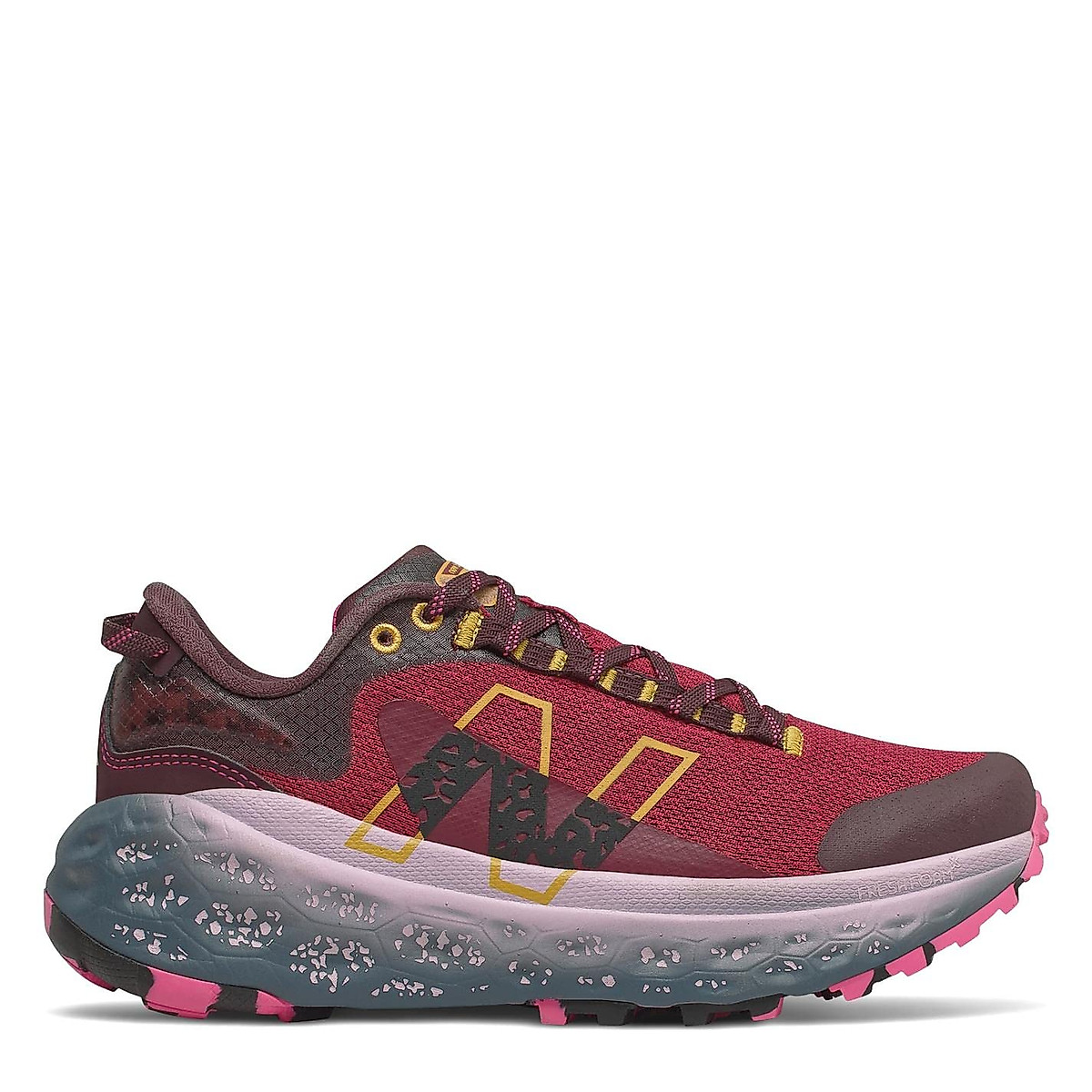 New Balance Women's More V2 Trail Running Shoe, Garnet/Harvest Gold, 9.5