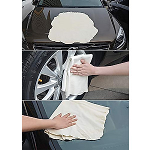 VIVOTE Chamois Cloth for Car Natural Chamois Leather Car Chamois Drying Towel,60 cm X 80 cm 5.8 Square FT