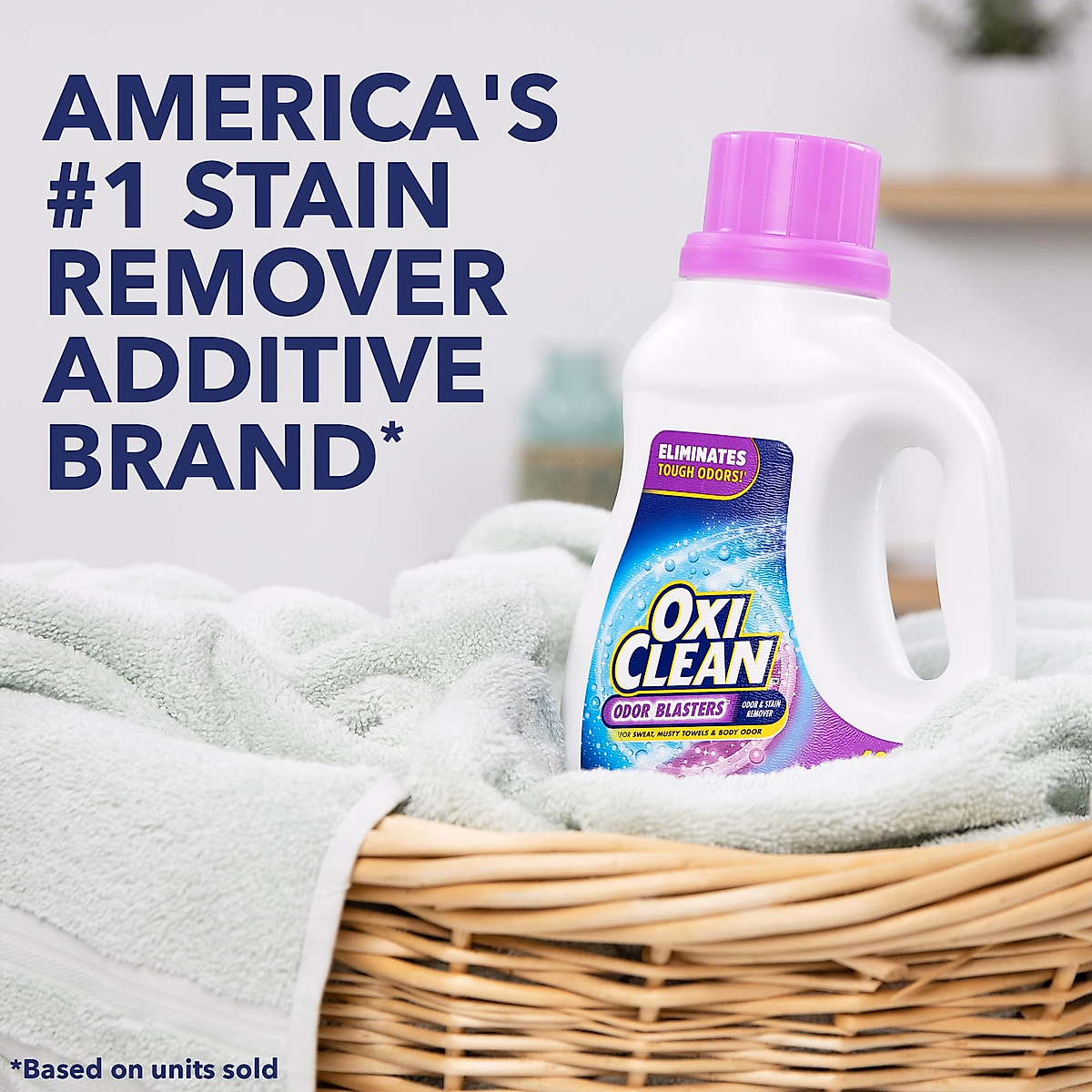 OxiClean Odor Blasters Odor and Stain Remover Laundry Booster Liquid, 50 fl oz